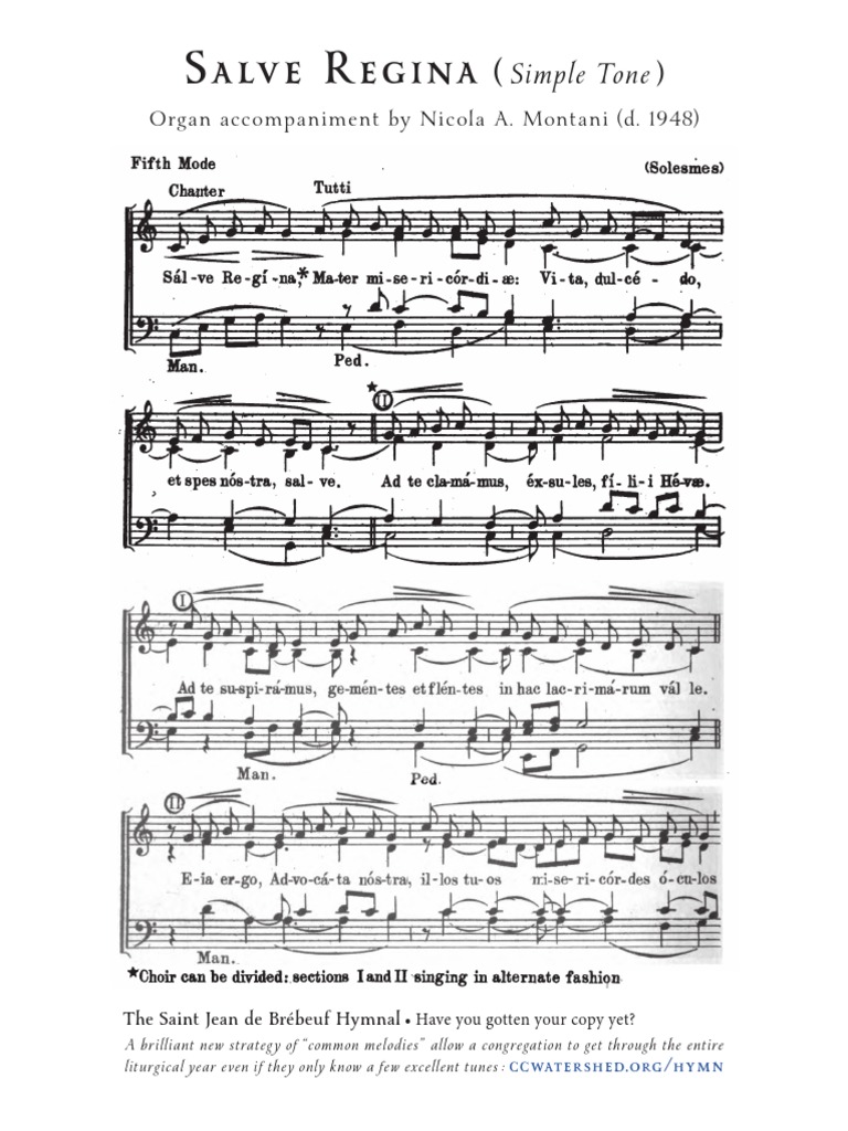 Salve Regina: Simple Tone) | PDF