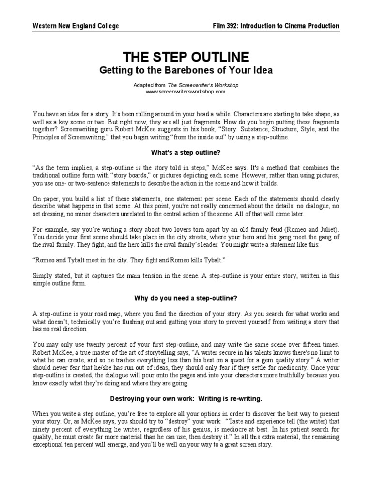 Step Outline | PDF | Screenwriting | Leisure