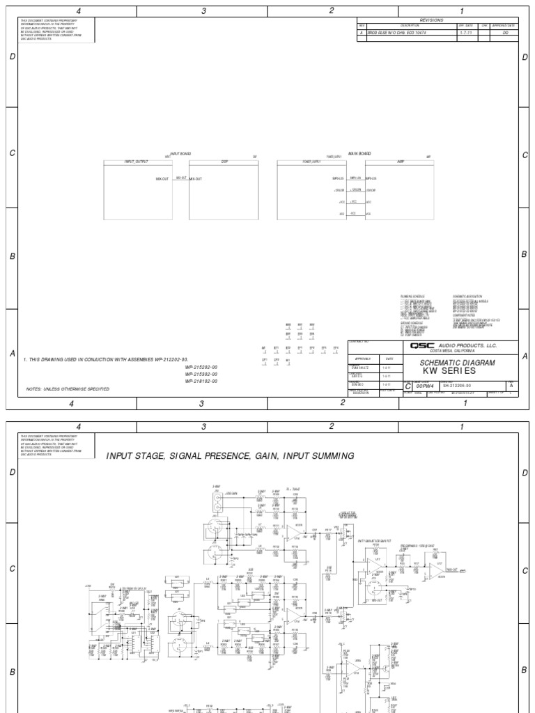 QSC KW Series Schematic Diagram | PDF | Electronics