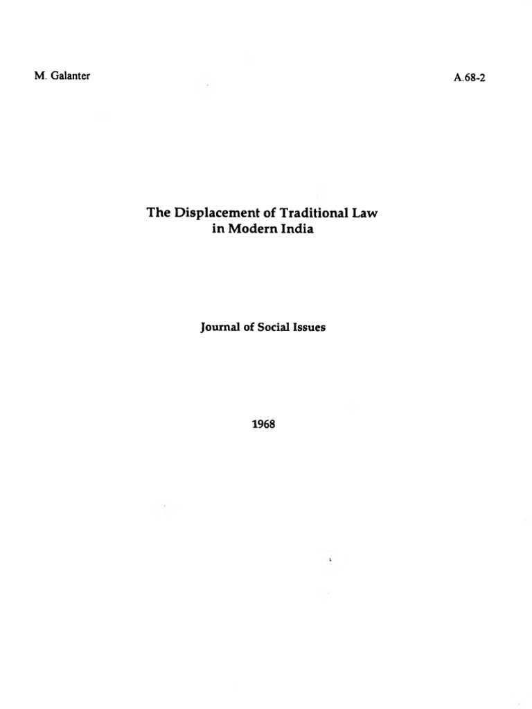 2b Marc Galanter-Displacement of Traditional Law in Modern India | PDF ...