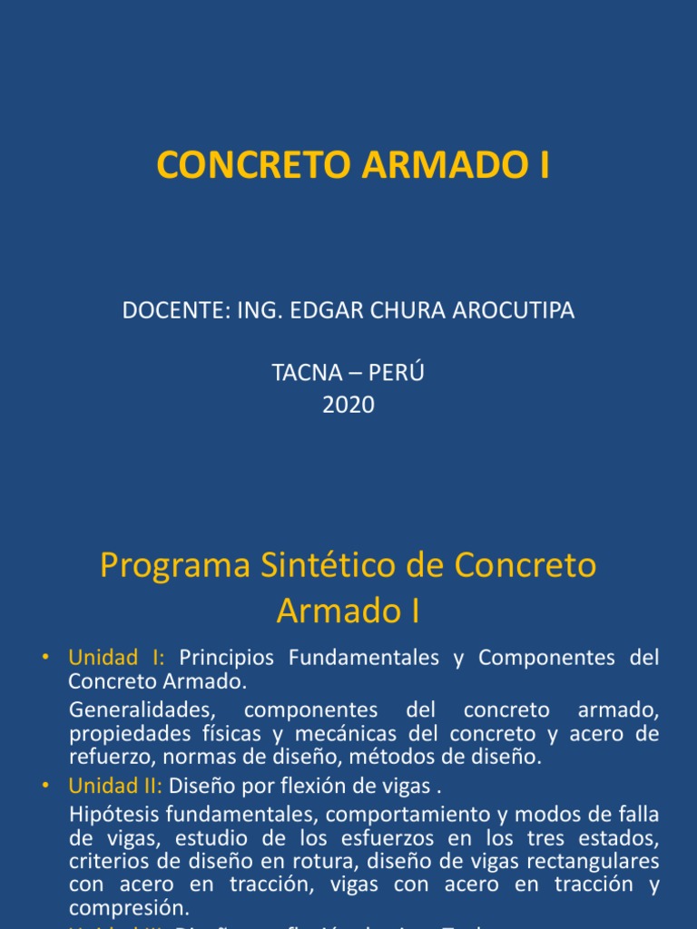 Principios fundamentales y componentes del concreto armado | PDF ...