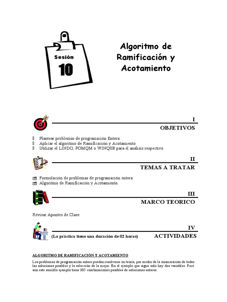 Laboratorio 10 - Algoritmo de Ramificación y Acotamiento | PDF ...