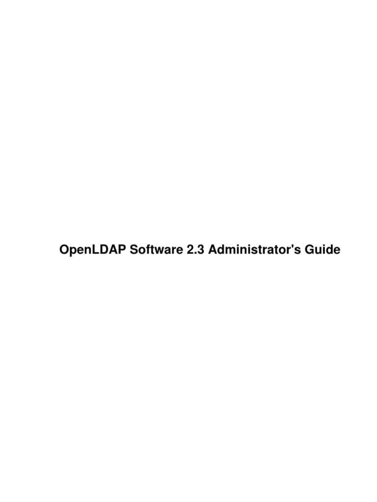 OpenLDAP Admin Guide | PDF