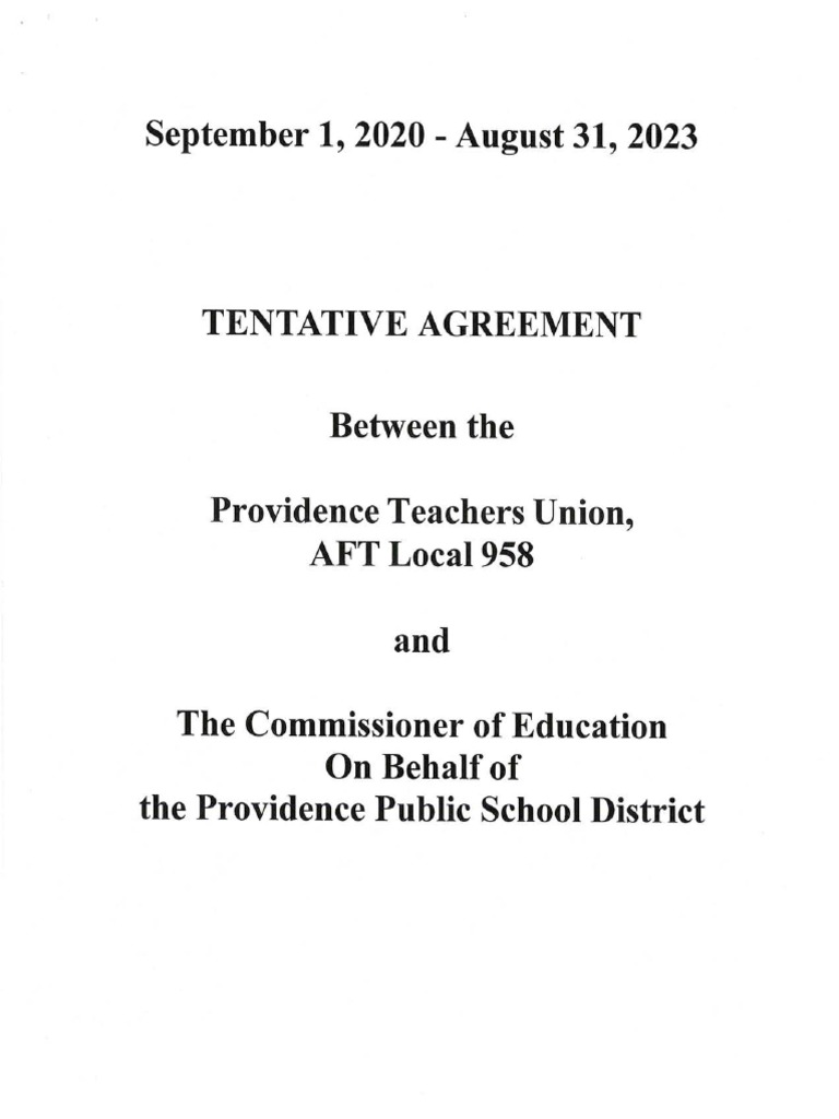 Tentative Agreement Sept. 1 2020 - Aug. 31 2023 | PDF