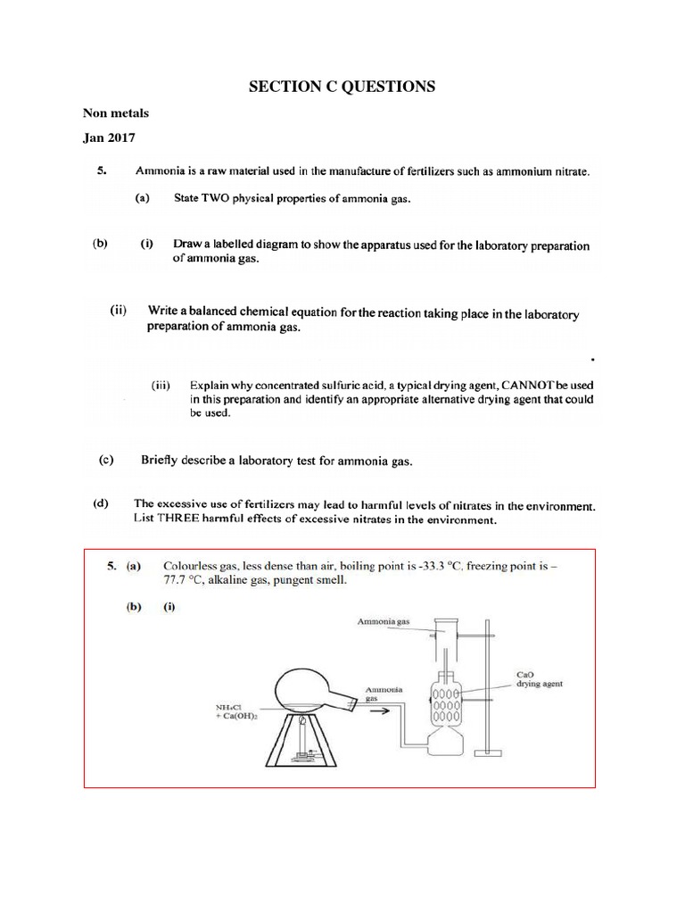 Section - C - Questions Csec Chemistry | PDF