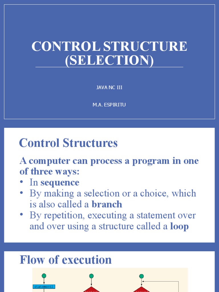 JAVA-Control Structure Selelction | PDF | Boolean Data Type | Control Flow