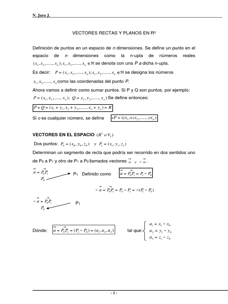 Algebra Lineal U2 Vectores | PDF | Línea (geometría) | Vector Euclidiano
