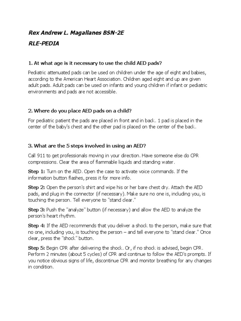 Rex Andrew L. Magallanes BSN-2E Rle-Pedia | PDF | Cardiopulmonary ...