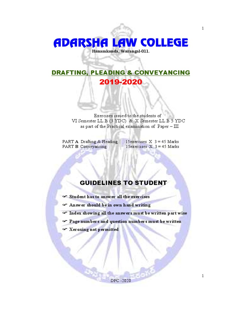 DPC Question Paper For 2020 by Nvs | PDF | Lawsuit | Common Law