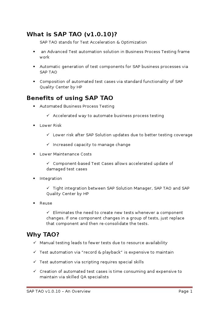 Sap Tao | PDF | Automation | Sap Se