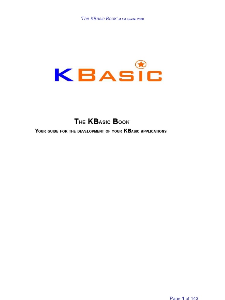 T KB B: 'The Kbasic Book' | PDF | Subroutine | Method (Computer Programming)