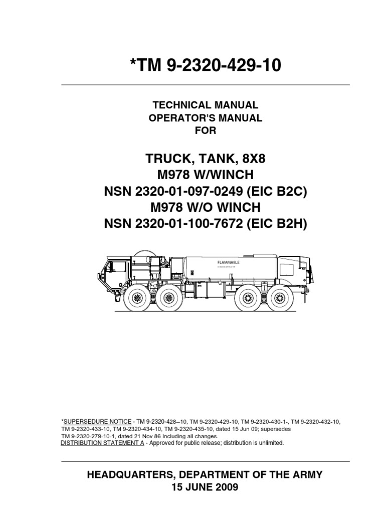 TM-9-2320-429-10 M978 Truck, Tank HEMTT | PDF | Crane (Machine) | Fires