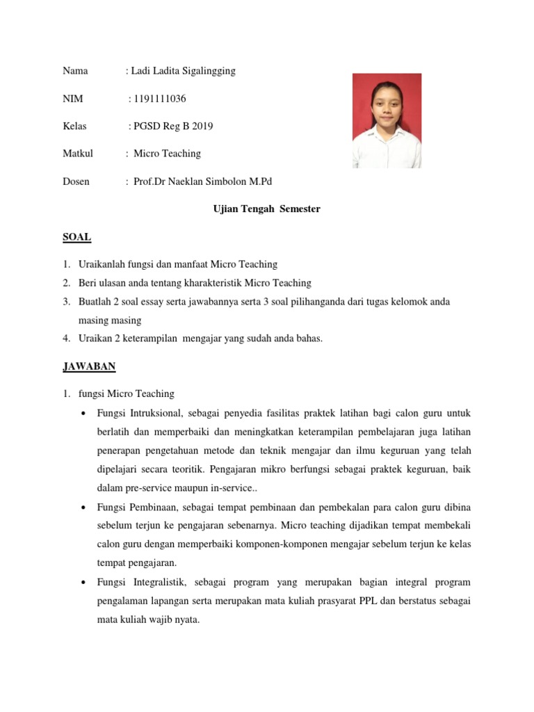 12 - UTS Micro Teaching | PDF | Karier & Perkembangan