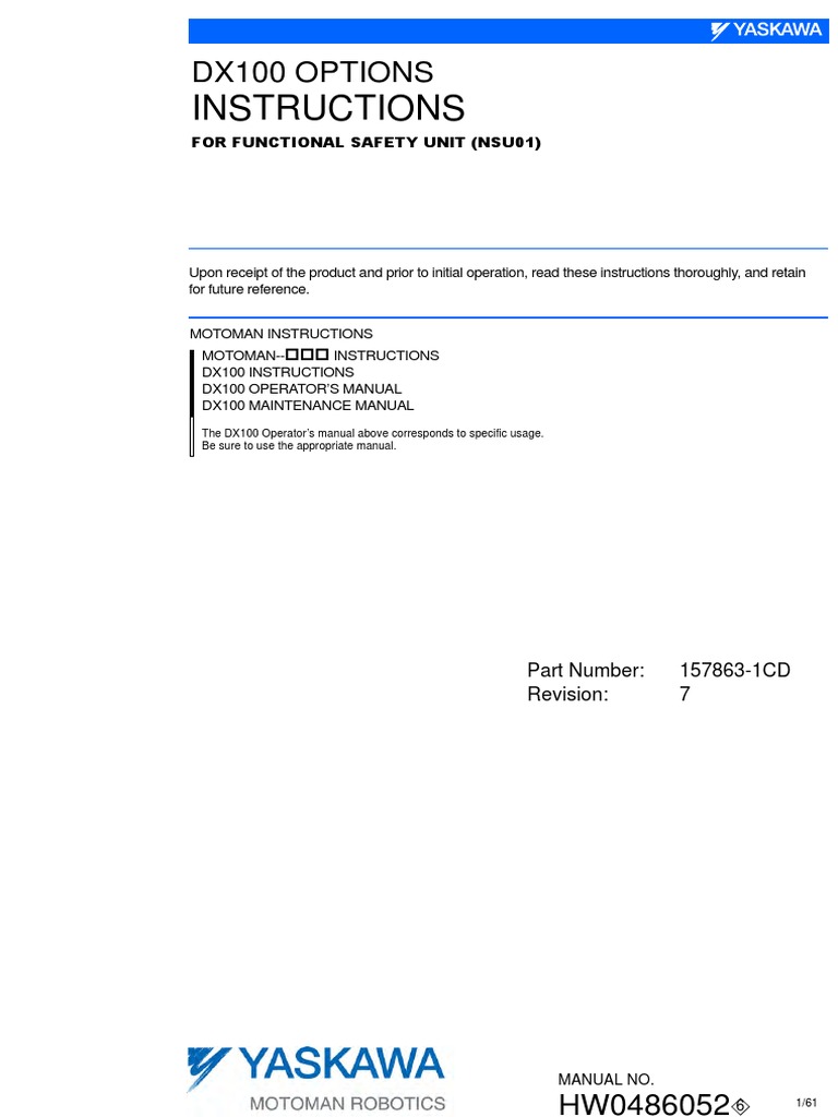 DX100 Options Instruction For Instructional Safety Unit | PDF | Cursor ...