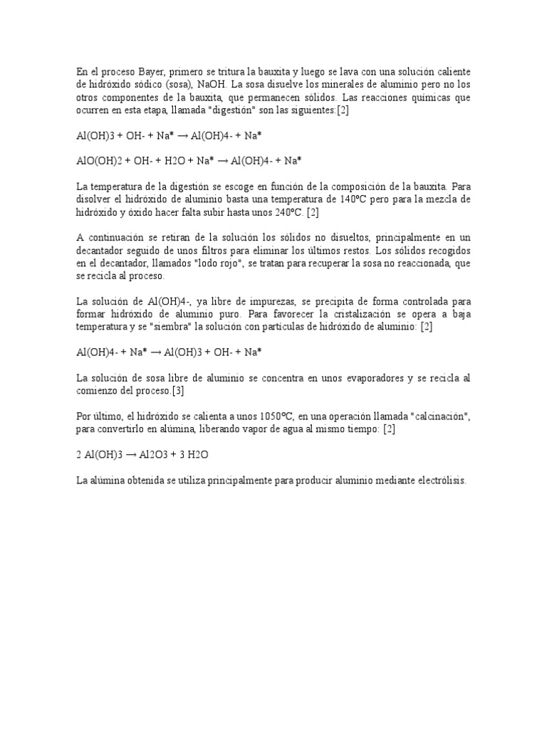 El Proceso Bayer | PDF