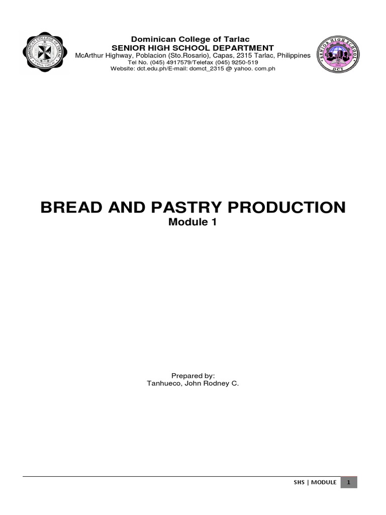 Bread and Pastry Module 1 | PDF | Breads | Dough