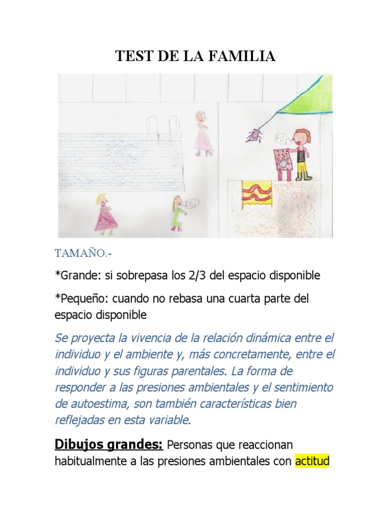 Análisis del Test de la Familia | PDF | Dibujo | Neurosis