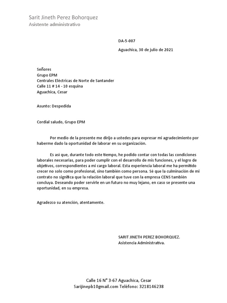 Carta Corregida | PDF