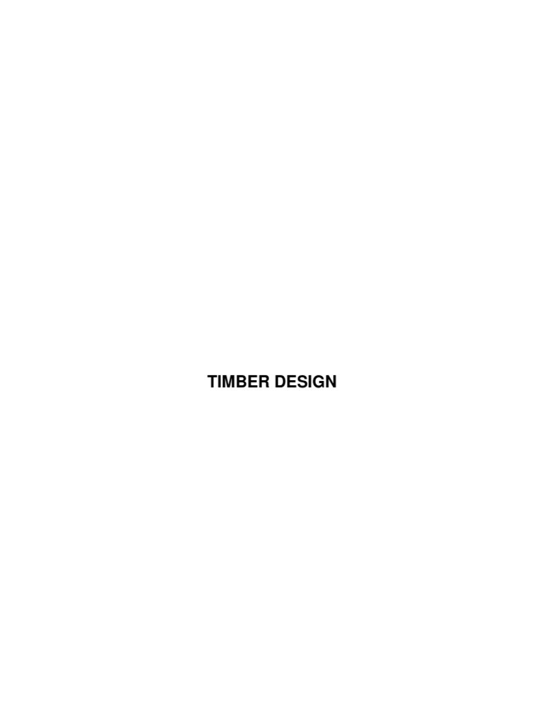 Timber Design | PDF | Bending | Beam (Structure)
