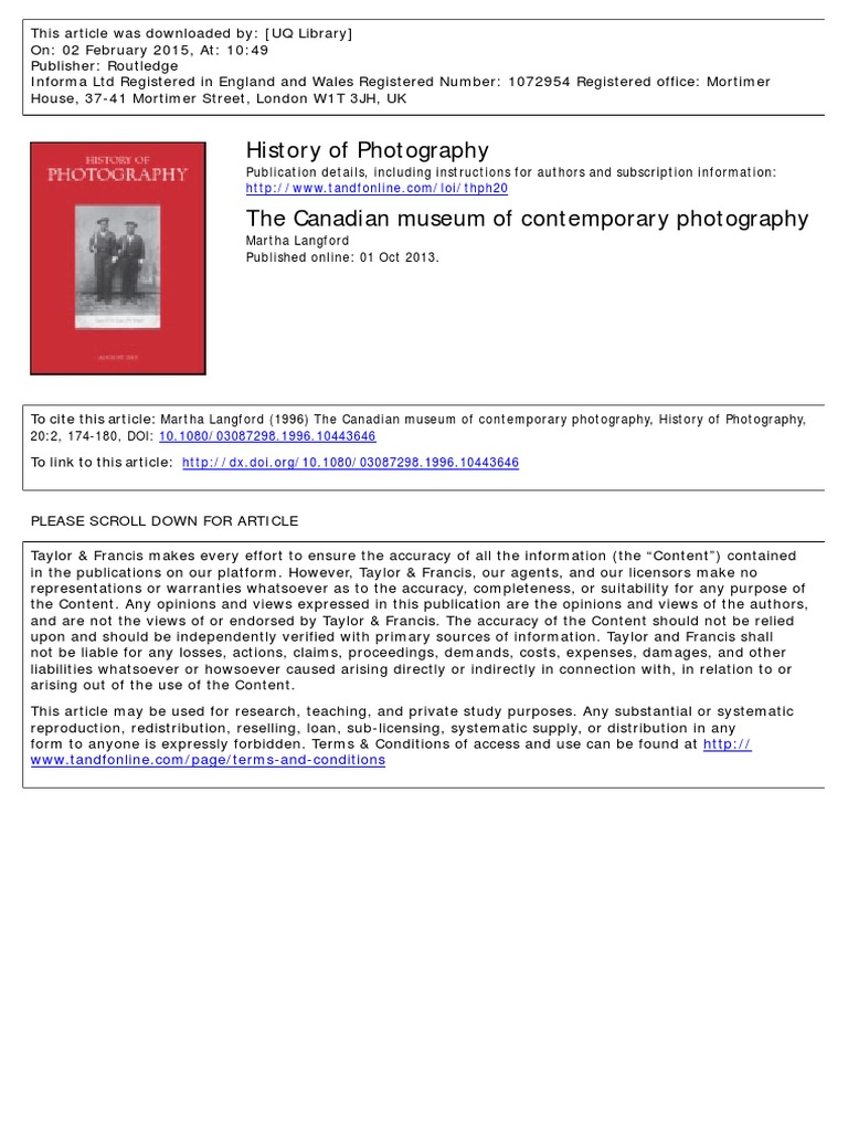 History of Photography | PDF | Museum | Canada