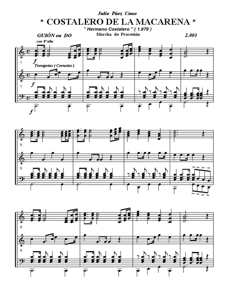 Costalero de La Macarena - PARTITURA COMPLETA | PDF