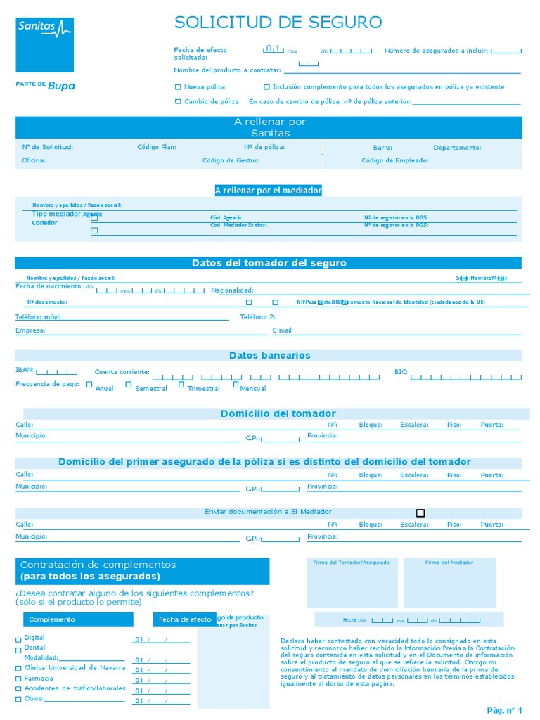 Solicitud Seguro 2019 | PDF | Póliza de seguros | Seguro