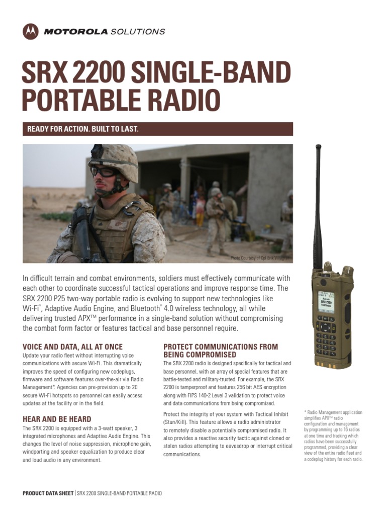 SRX Single-Band Portable Radio: Ready For Action. Built To Last | PDF ...