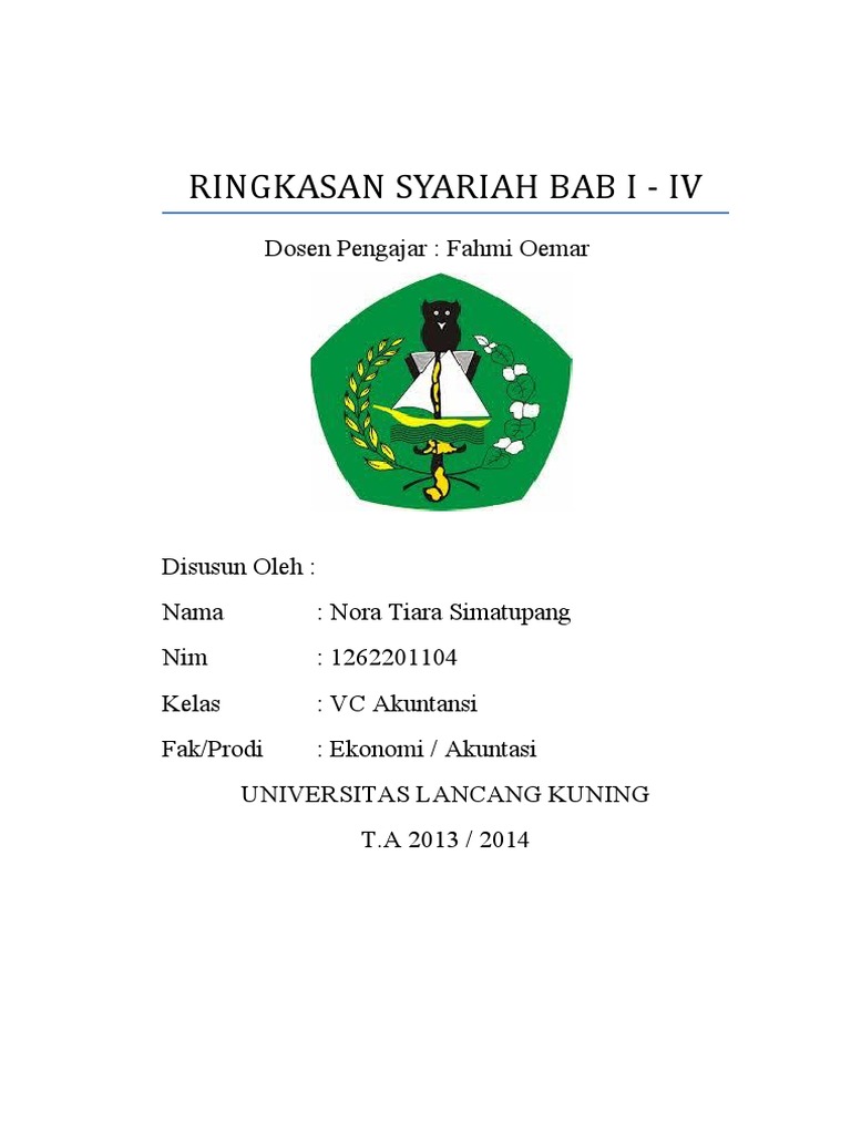Ringkasan Syariah Bab 1 - 4 | PDF