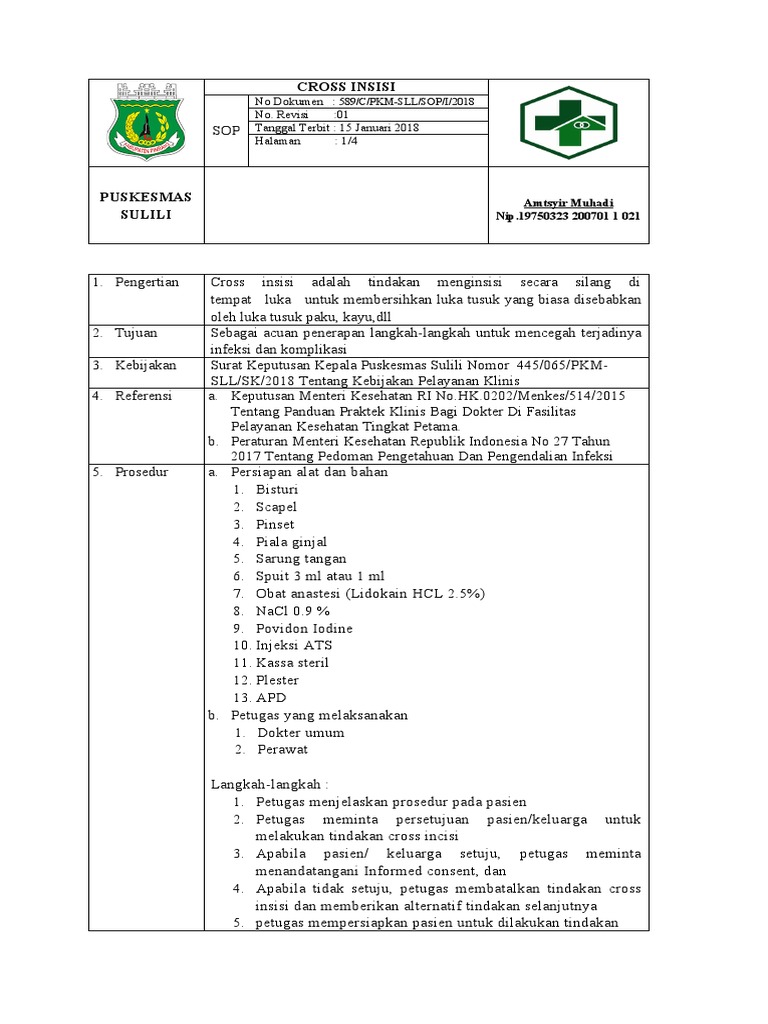 Sop Cross Insisi | PDF