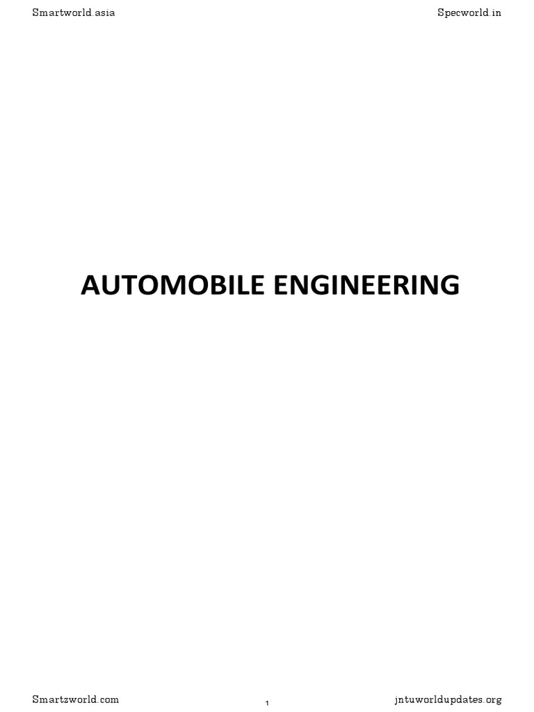 Automobile Engineering | PDF | Wheeled Vehicles | Mechanical Engineering