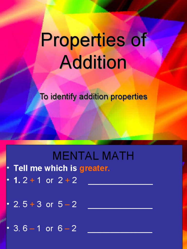 Properties of Addition. | PDF | Mathematical Notation | Algebra