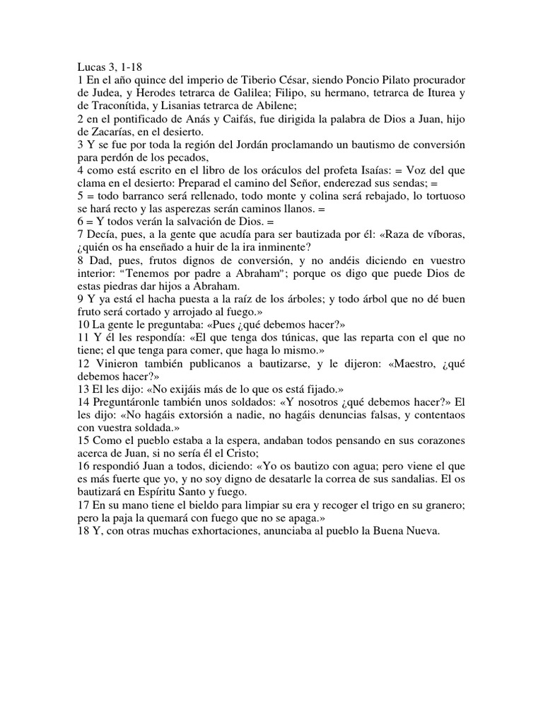 Lucas 3, 1-18 | PDF