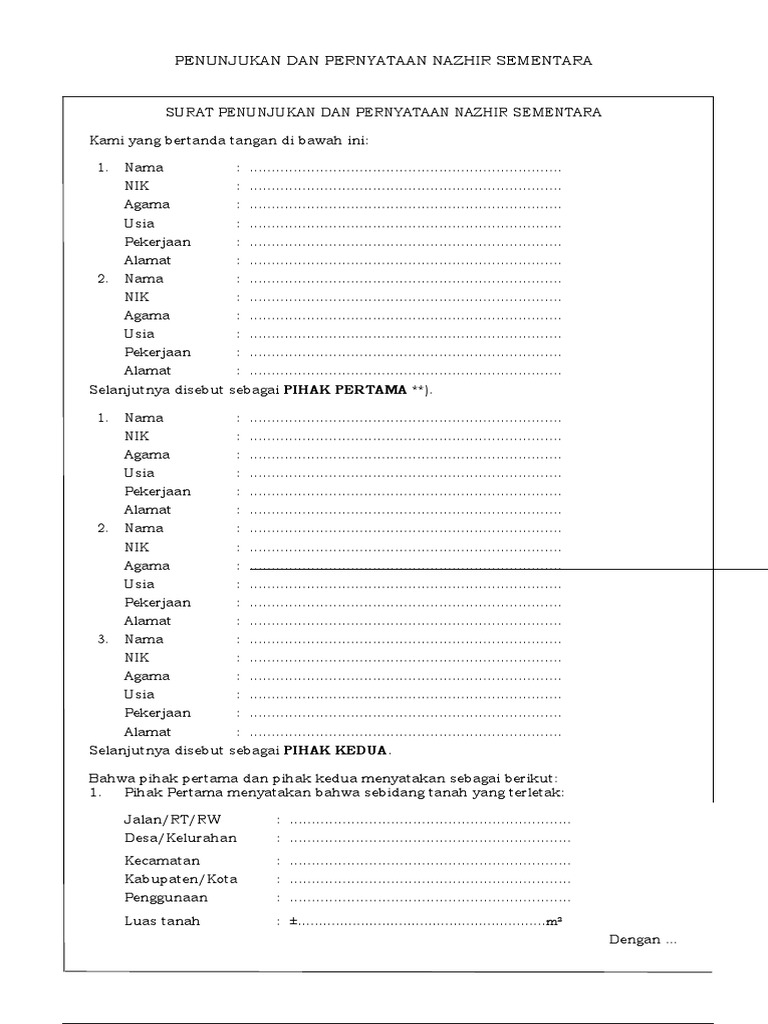 Blanko NADZIR Sementara | PDF