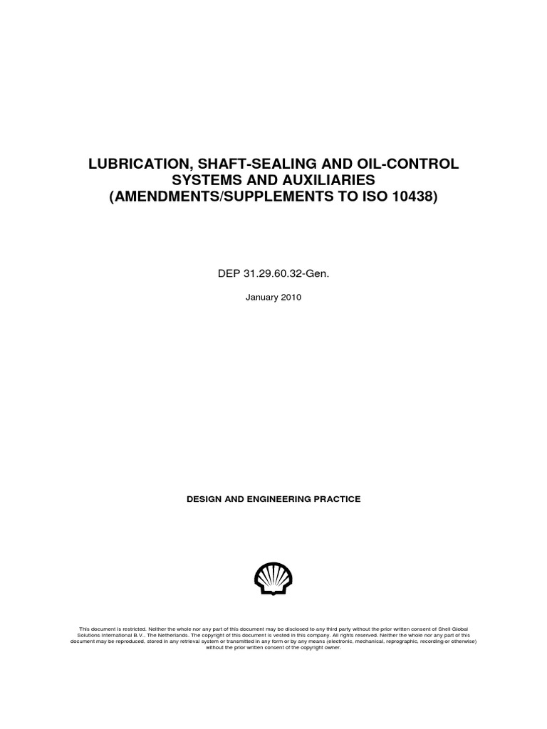 Lubrication, Shaft-Sealing and Oil-Control Systems and Auxiliaries ...