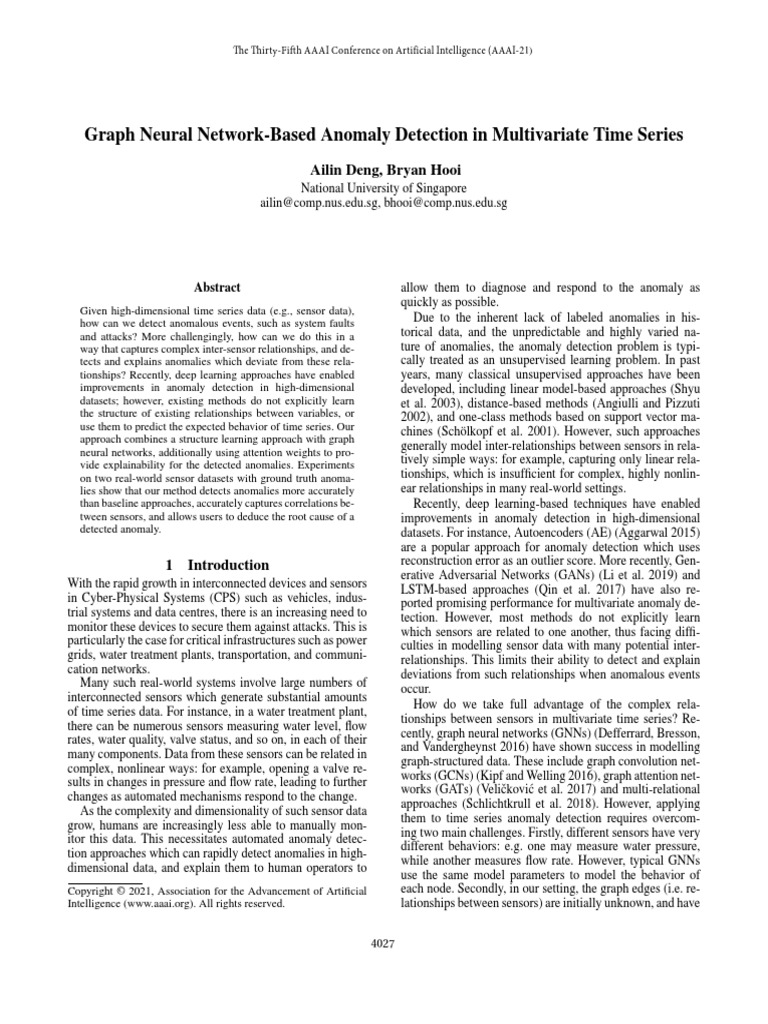 Graph Neural Network-Based Anomaly Detection in Multivariate Time ...