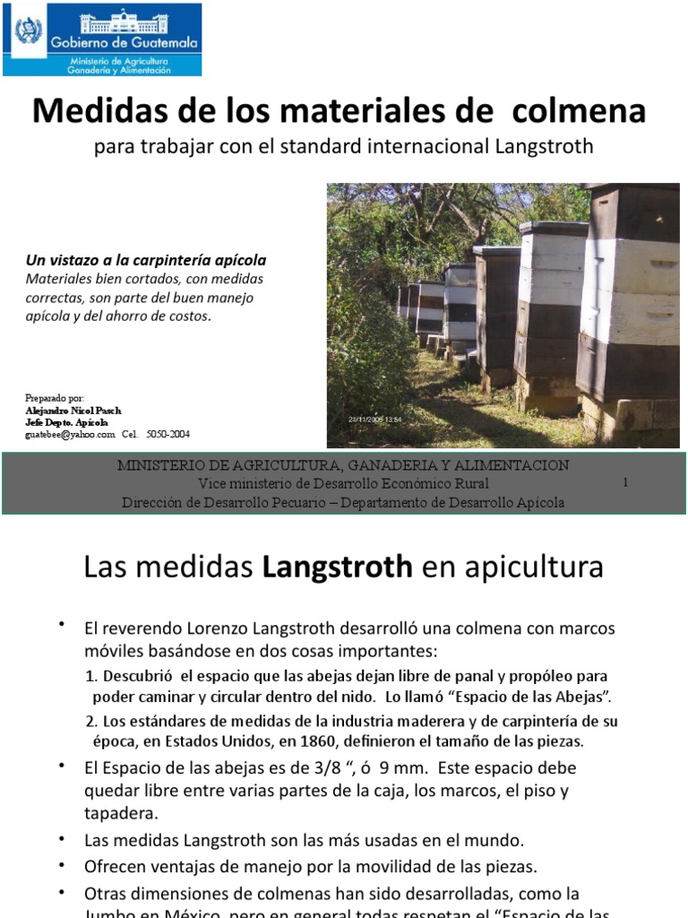 Medidas Caja Langstroth | PDF | Apicultura | Abejas
