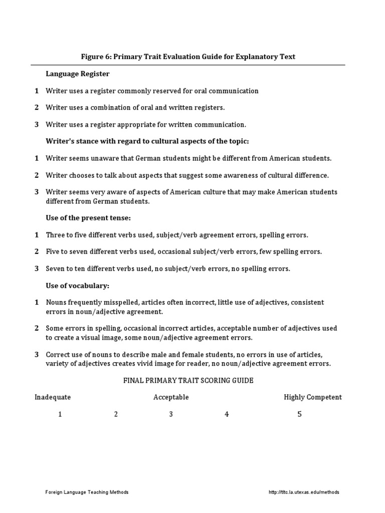 Primary Trait Evaluation Guide | PDF