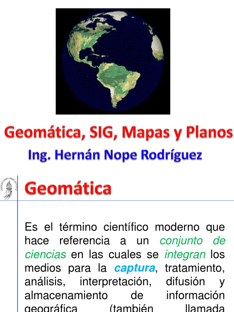 Capitulo 1 - 01 Geomatica, Sig y Mapas | PDF | Sistema de información geográfica | Mapa
