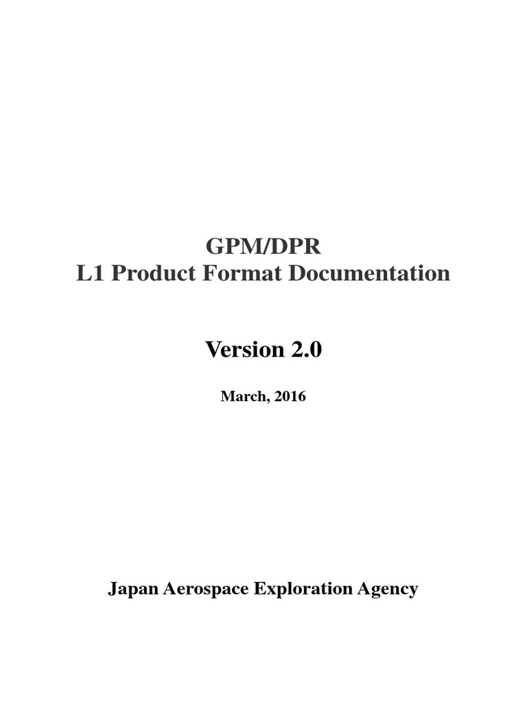 02.GPM DPR L1 Product Format Documentation E | PDF | Metadata | Rotation