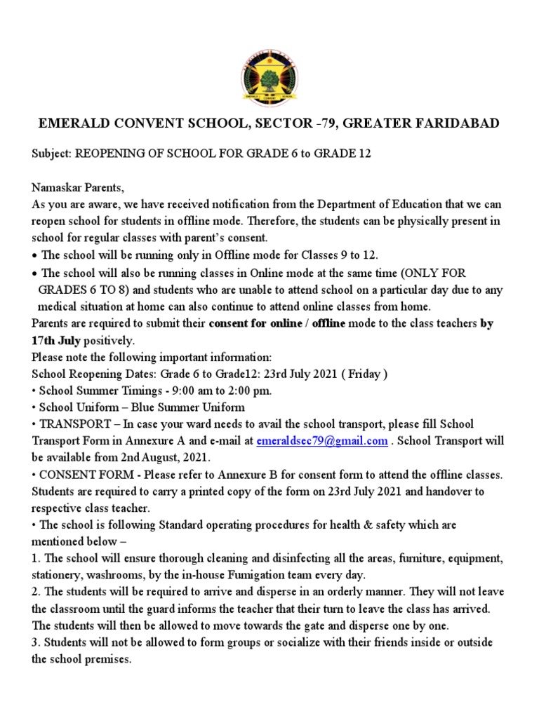 School Reopening Guidelines 2021 | PDF | Health Sciences | Wellness