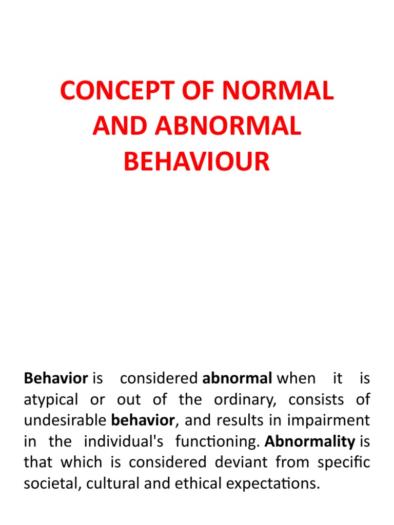 Understanding Normal and Abnormal Behavior | PDF | Psychotherapy ...