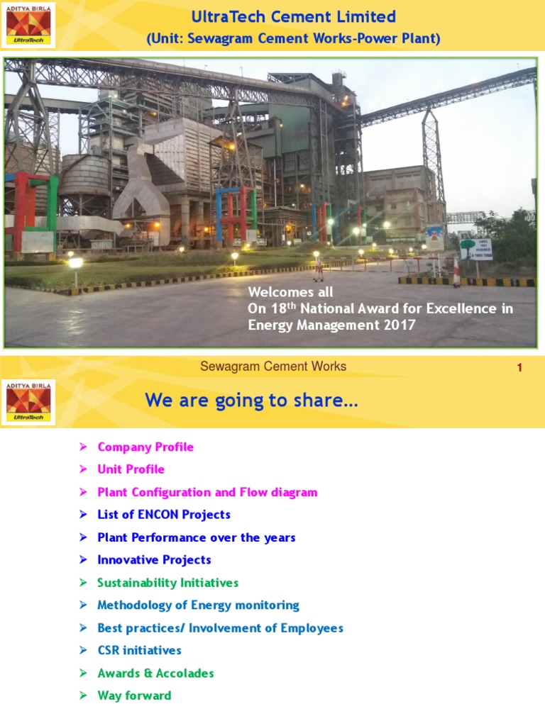 UltraTech Cement's Sewagram Works Wins National Energy Award | PDF ...
