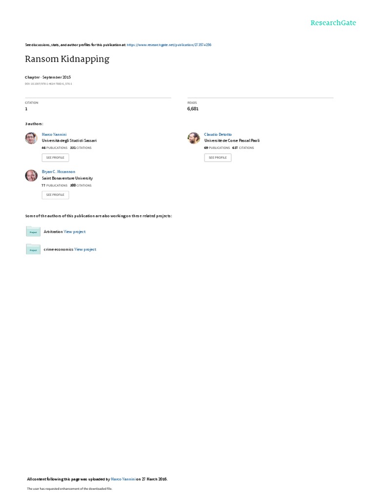 Ransom Kidnapping | PDF | Kidnapping | Organized Crime