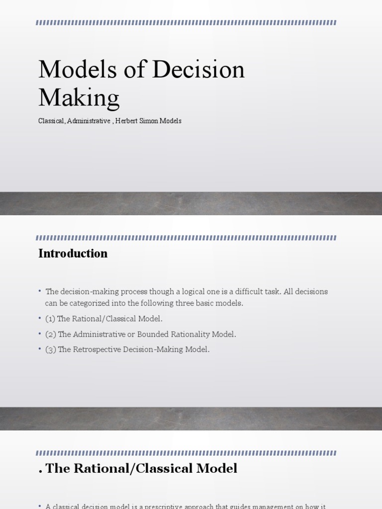 Models of Decision Making | PDF | Decision Making | Rationality