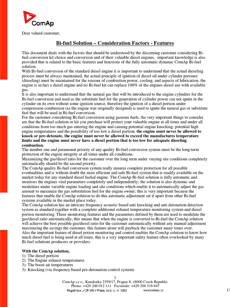 ComAp Bi-Fuel Features cd2 | PDF | Diesel Engine | Engines