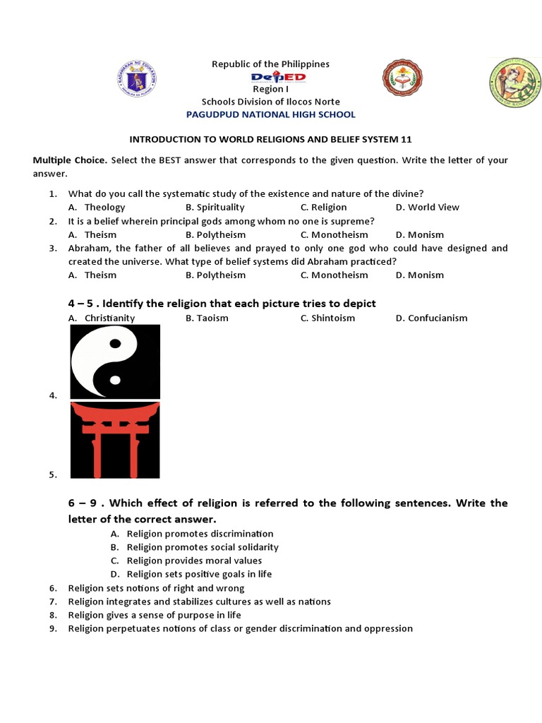 World Religions MCQ Assessment | PDF | Ten Commandments | God