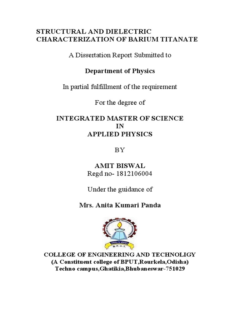 Structural and Dielectric Characterization of Barium Titanate | PDF ...