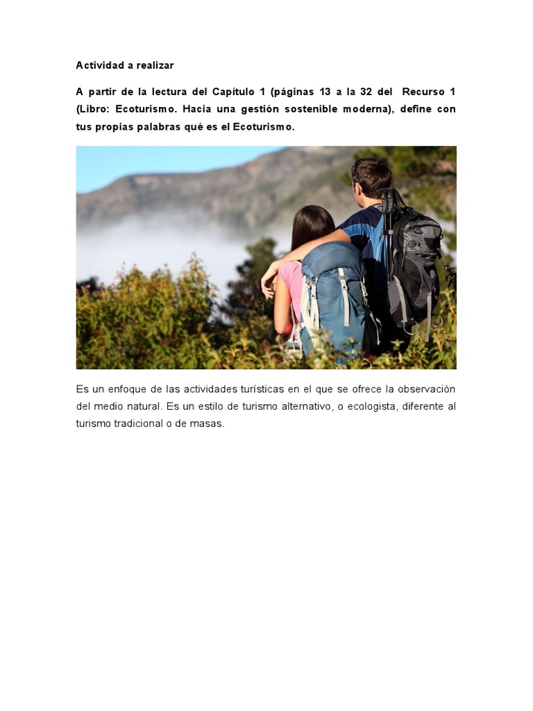 Definición de Ecoturismo Sostenible | PDF