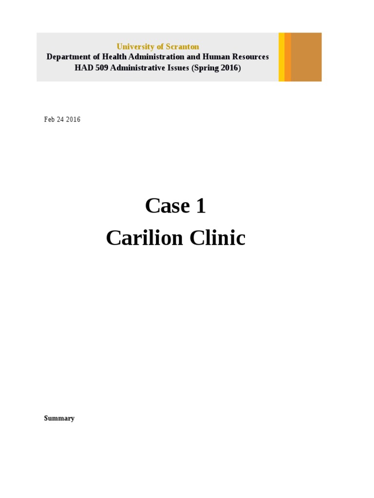 Case 1 Carilion Clinic | Download Free PDF | Clinic | Patient