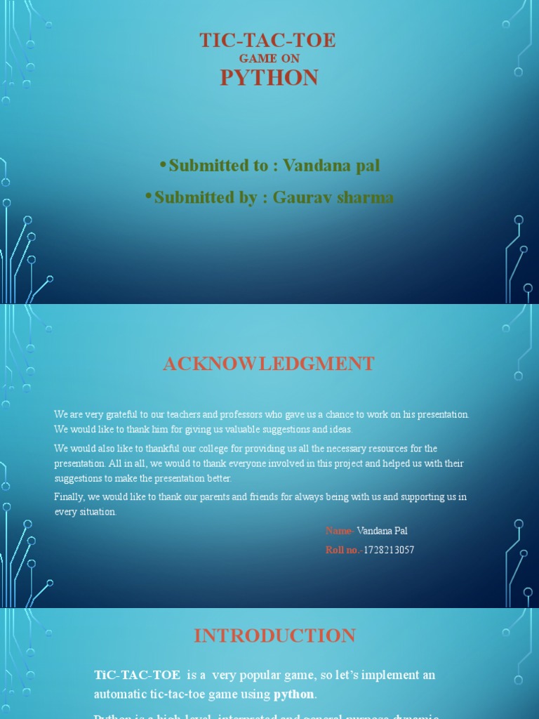 Tic-Tac-Toe: Python | PDF | Python (Programming Language) | Input/Output